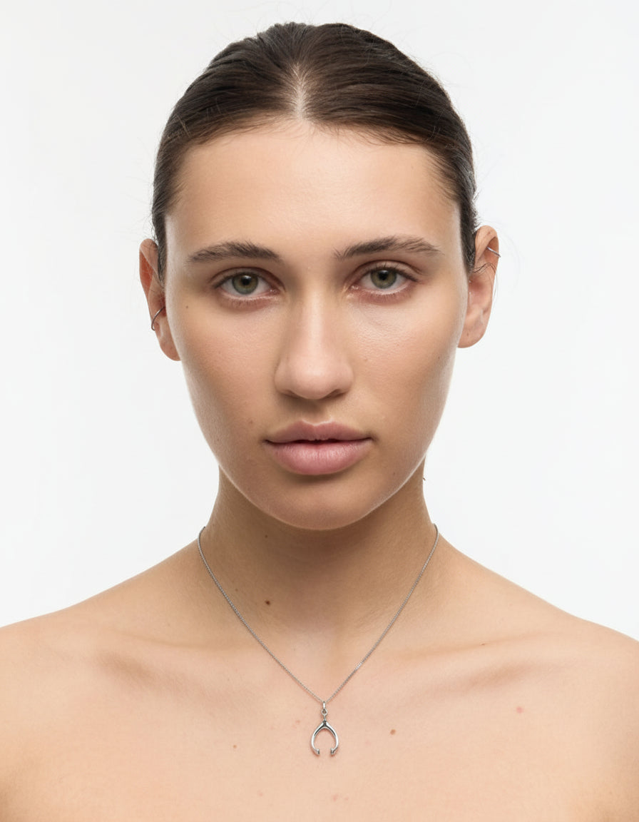 WIshbone Charm Necklace - Sterling Silver – Good As Gold