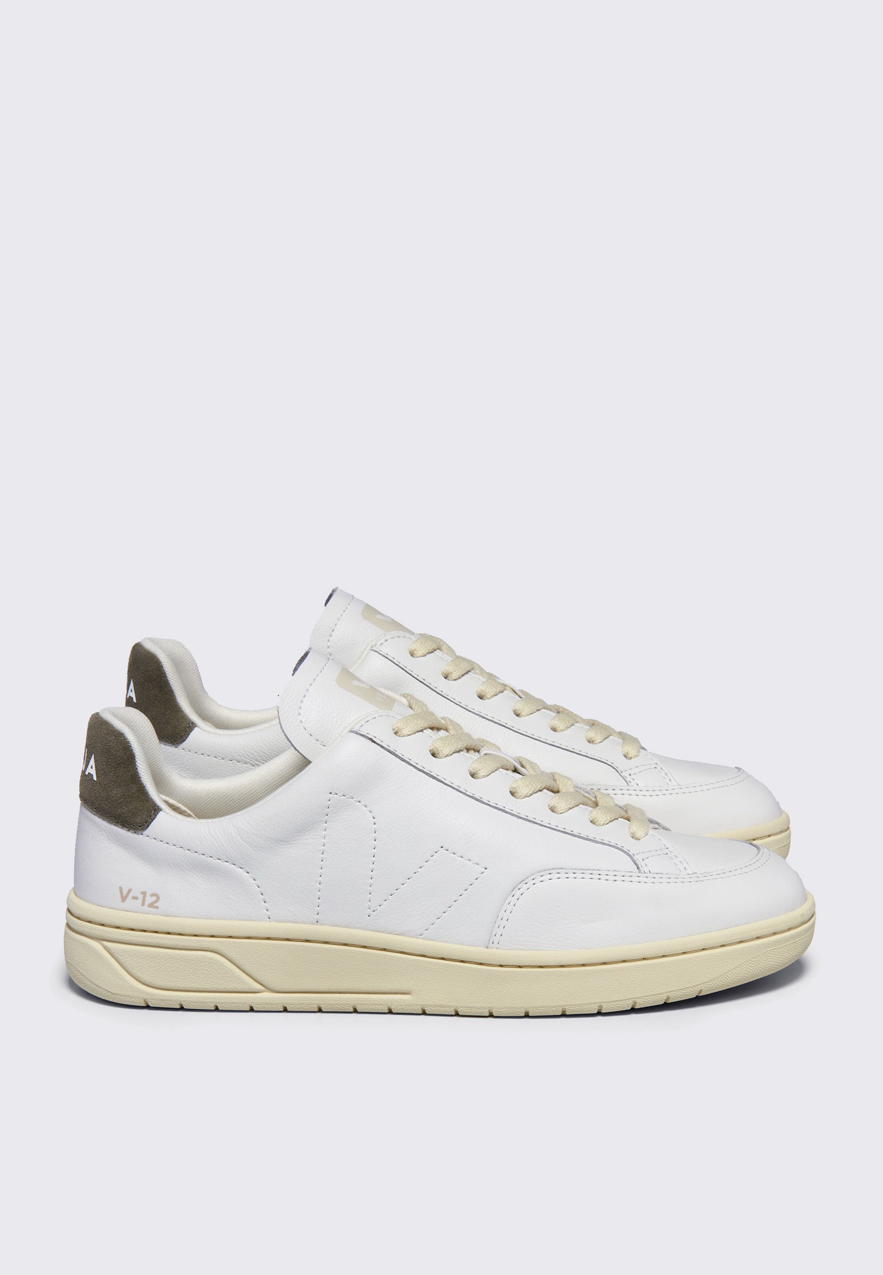 Veja | Buy V-12 Stitch OT Leather - Extra White/Kaki online | Good As ...
