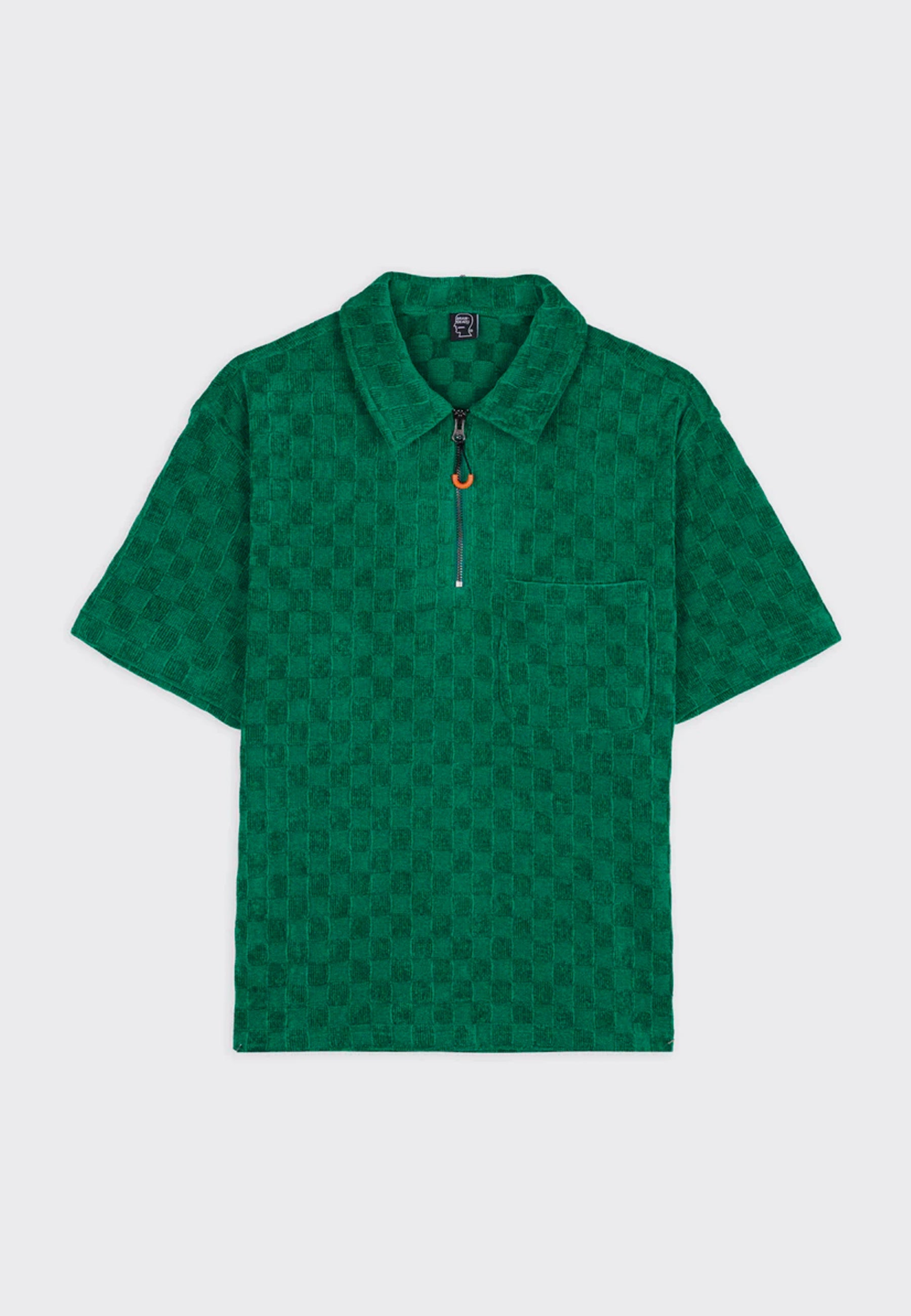 Brain Dead | Buy Chenille Check Half Zip Shirt - Green online | Good As ...